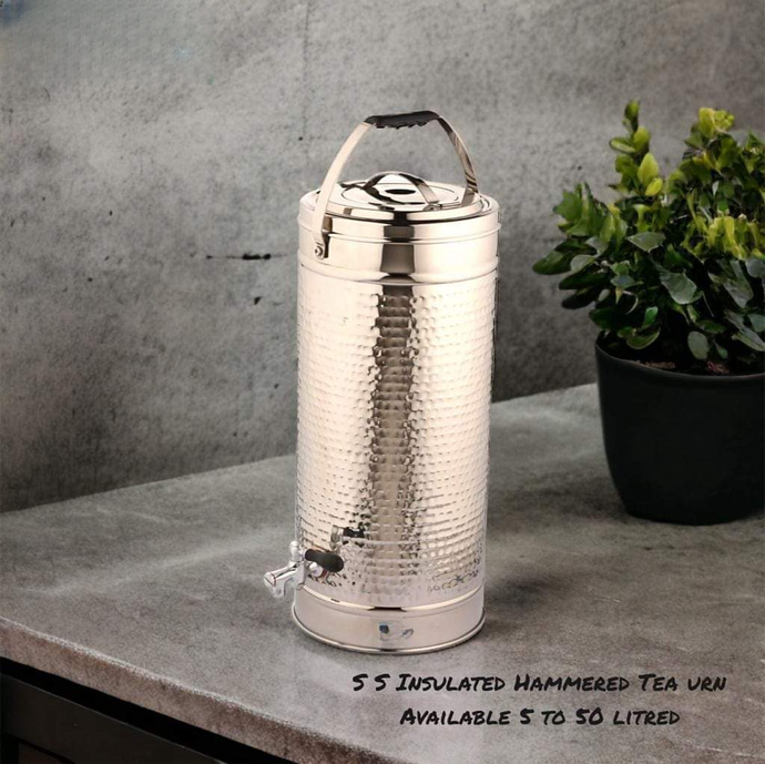 Stainless Steel Tea Urn, Insulated Kettle, 25 Litre's, Hammered Finish ...